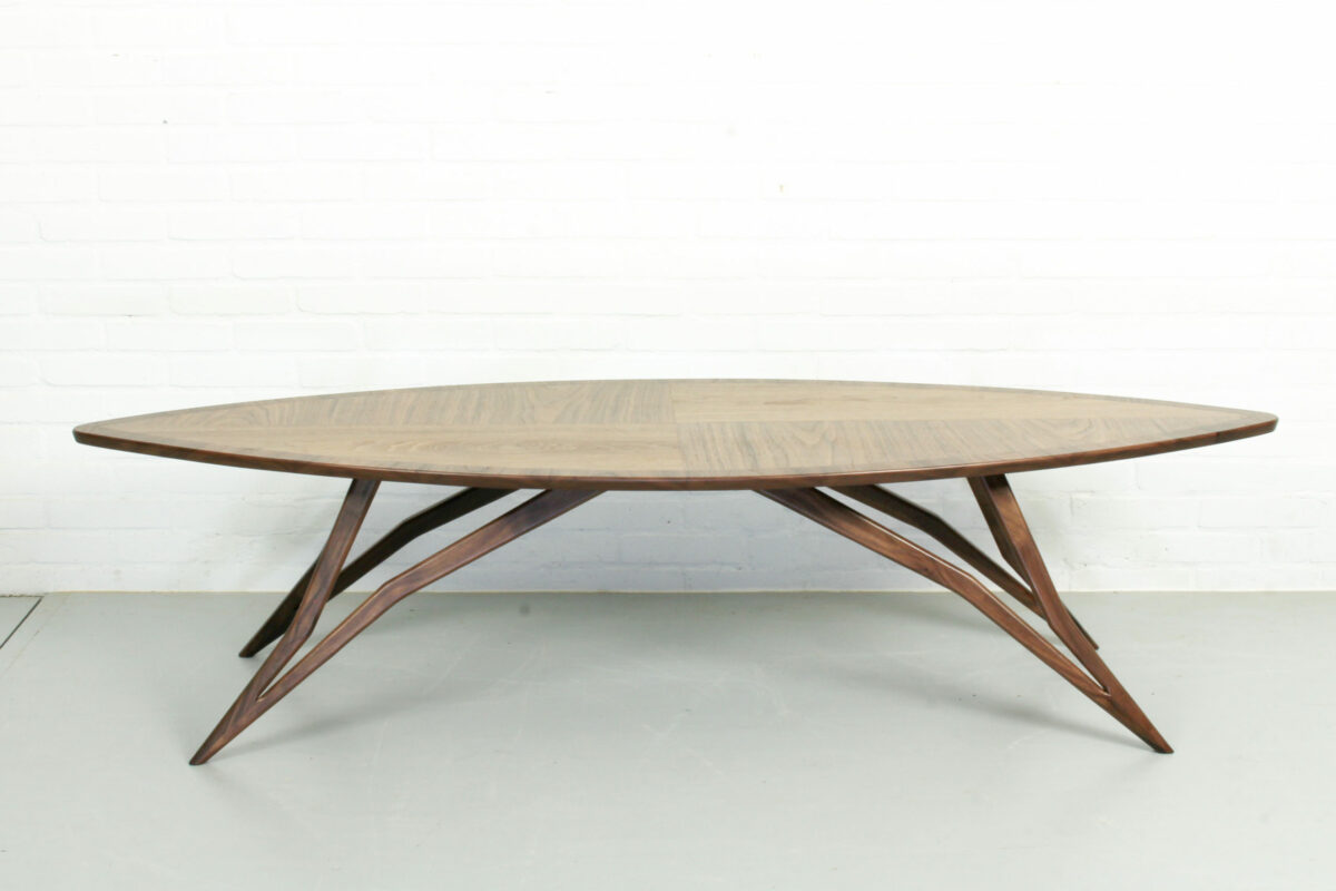 Mid century style curved american nut coffee table – The Great Apple