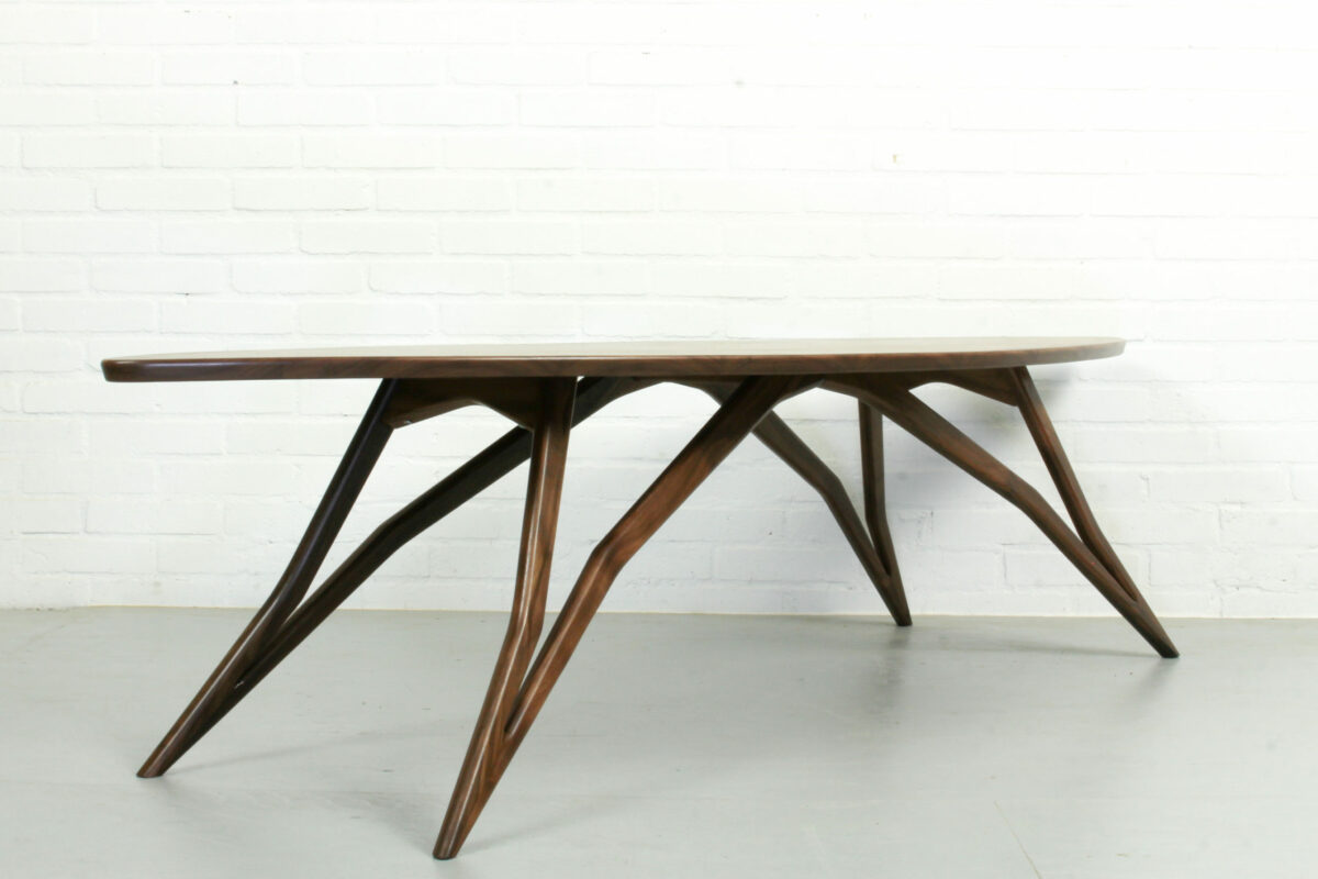 Mid century style curved american nut coffee table – The Great Apple