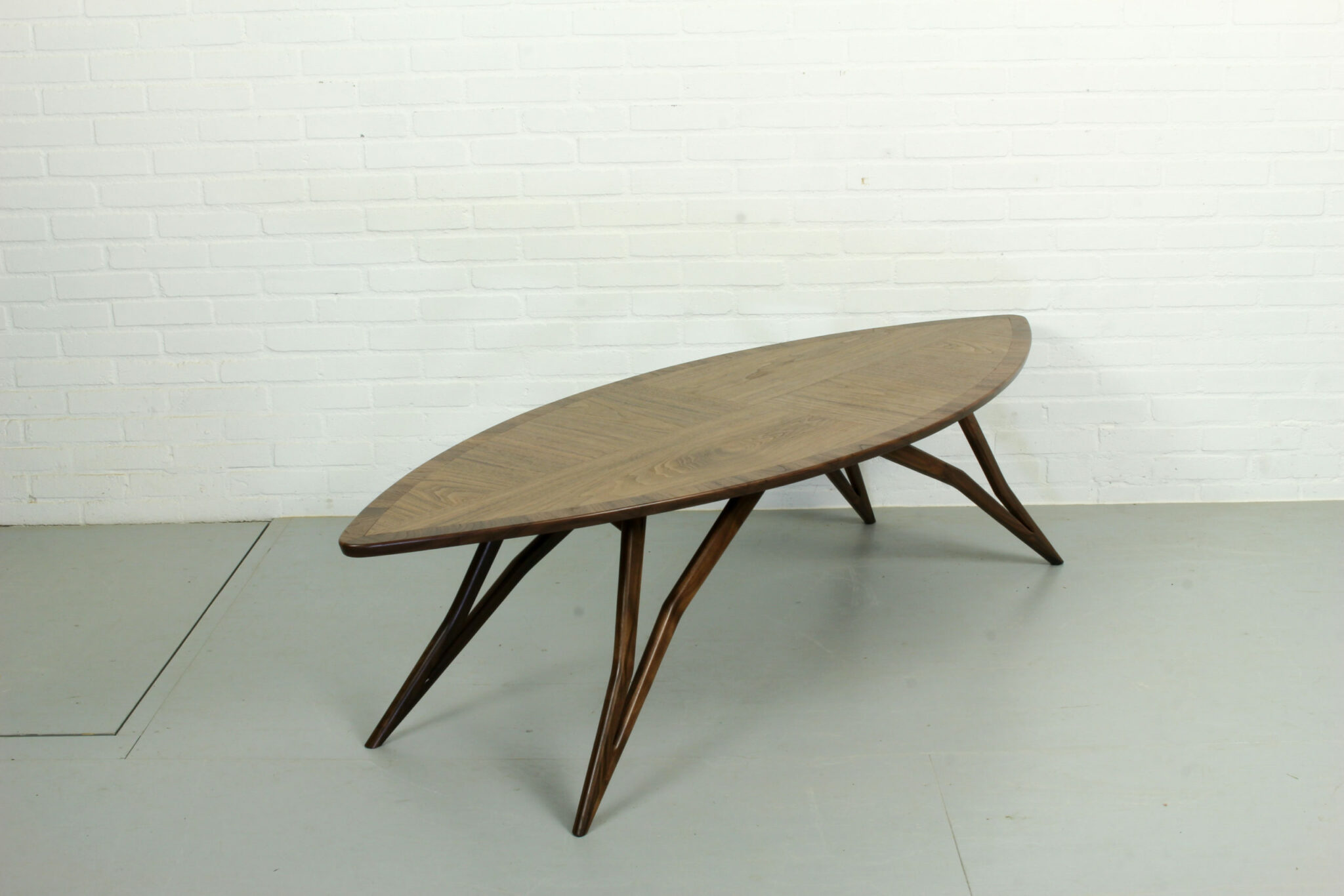 Mid century style curved american nut coffee table – The Great Apple