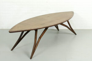 Mid century style curved american nut coffee table – The Great Apple